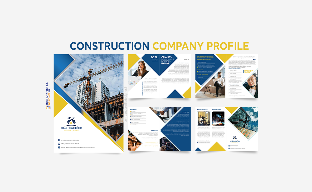 Construction Company Profile Design Sample - Company Profile Designer